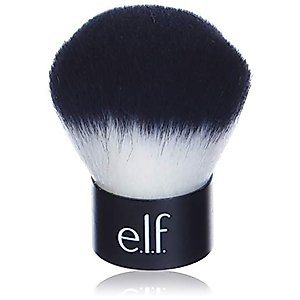 e.l.f., Kabuki Face Brush, Synthetic Haired, Versatile, Compact, Applies Bronzer, Powder, or Highlighter, Soft, Absorbent, Wet or Dry Product, Compact, Travel-Size, 0.64 Oz