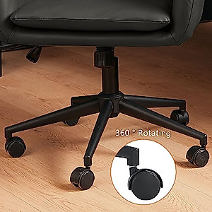 Sepnine Modern Executive Office Chair,PU Leather Ergonomic Computer Desk Chair with Pillow Pad,Adjustable Tilt Lock Swivel Rolling Chair for Adult,Adjustable Back 16°