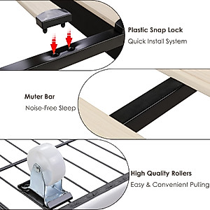 HOSTACK King Bed Frame with 4 Storage Drawers, Upholstered Platform Bed Frame with Button Tufted Headboard, Heavy Duty Mattress Foundation with Wooden Slats, No Box Spring Needed (Beige, King)