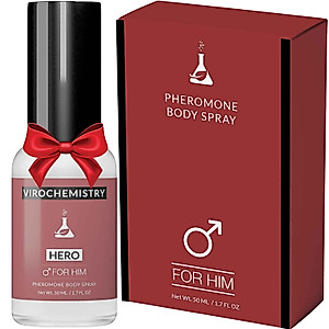 VIROCHEMISTRY Pheromones to Attract Women for Men (Hero) Body Spray - Bold, Extra Strength Human Pheromones Fragrance Body Spray - 50ml (Human Grade Pheromones to Attract Women)
