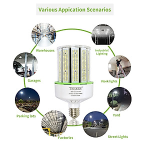 TSEXES 300W LED Corn Bulb, E39 Light Bulb Base,45000Lm 5000K,Replacement for 1000W HID,MH, HPS Parking lot High Bay Work Shop