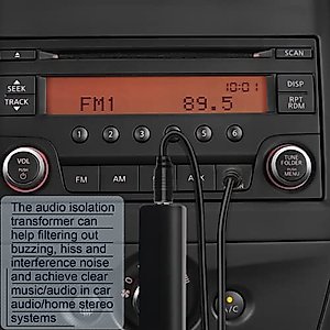 2 Packs Ground Loop Noise Isolator for Car Audio/Home Stereo System, Ground Loop Isolator with 3.5mm Audio Cable