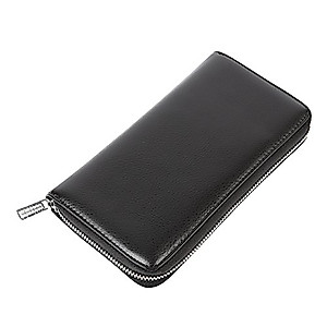 Cynure Women 36 Slots RFID Blocking Card Holder Large Long Leather Zipper Organizer Accordion Wallet,Black