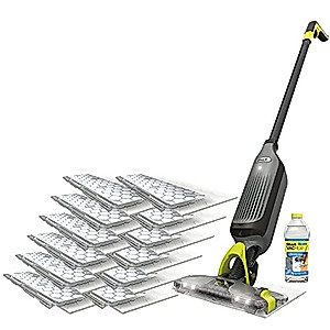 Shark VM252P10 VACMOP Pro Cordless Hard Floor Vacuum Mop with LED Headlights, 12 Disposable Pads & 12 oz. Cleaning Solution, Charcoal Gray