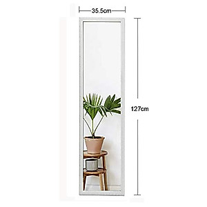 FANYUSHOW Dressing Mirror, Modern, Full Length, Rectangular and Wall-Mounted Door Mirror, Easy to Assemble, Used for Full Body View [White, 50" x 14"]