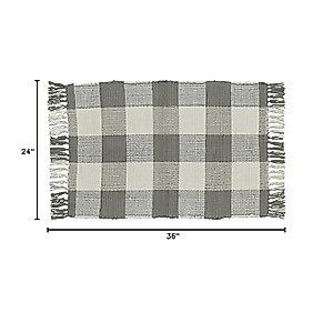 Park Designs Wicklow Check Rag Rug 2X3 Dove