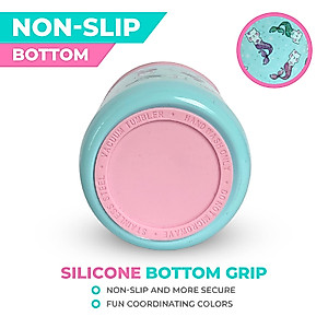 Kids Thermo for Hot Food Soup Lunch, Insulated Stainless Steel Wide Mouth Jar, Container for Toddler Girls Day-care Pre-School, Leakproof Easy Grip Thermal Vacuum Seal 10 oz 300 ML, Mermaid Cat Aqua