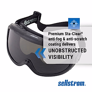 Sellstrom Odyssey II Wildland Fire Safety Goggles - Anti-Fog, Anti-Scratch Eye Protection Goggles for Men & Women - FR Strap, fits over Glasses, ANSI Z87.1