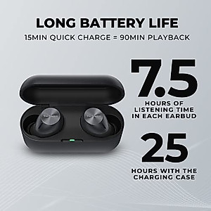 Technics True Wireless Multipoint Bluetooth Earbuds with Microphone, HiFi, Clear Calls, Long Battery Life, Lightweight Comfort Fit, Alexa Built In, EAH-AZ40-K (Black)