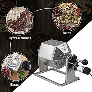 ICZW Coffee Bean Roaster with Coffee Bean Cooler Gas 3.8L Coffee Bean Baker Drum Type Stainless Steel for Home and Commercial Use