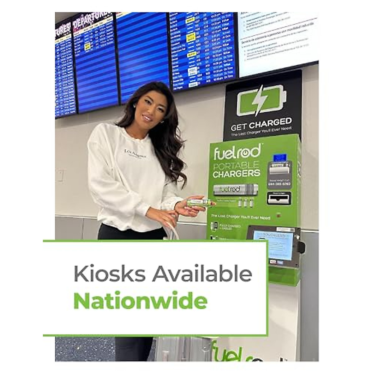 FuelRod Portable Charger Kit - Pack of 2 - Includes All Cables & Adapters Compatible with All Tablets & Smart Phones, Rechargeable Backup Power Bank, Swap for Charged Rod at Kiosk