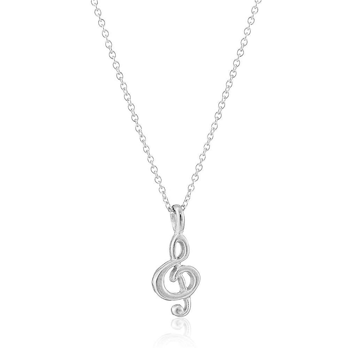 JOYID Delicate Music Note Pendant Necklace Simple Lovely Clavicle Necklace for Women Music Lover Musican Gifts with Meaning Card(Silver)