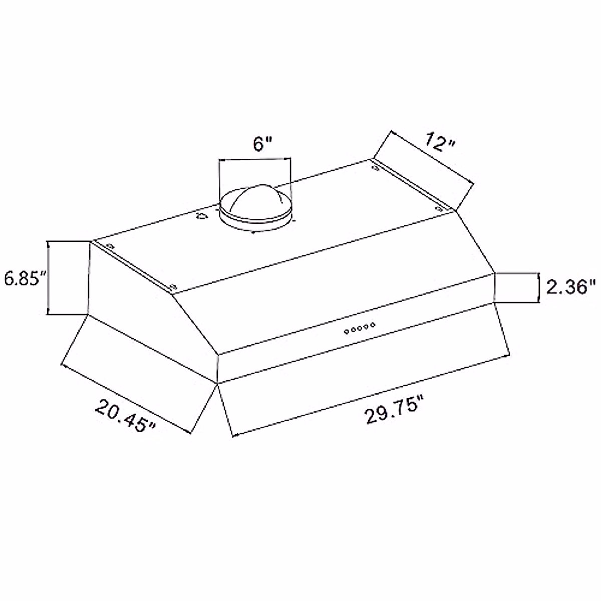 Empava Under Cabinet Ducted Range Hood 30 Inch Kitchen Exhaust Stove Vent with Push Button Control, Dual Sealed Aluminum Motor, Permanent Filters LED Lights in Stainless Steel EMPV-30RH08