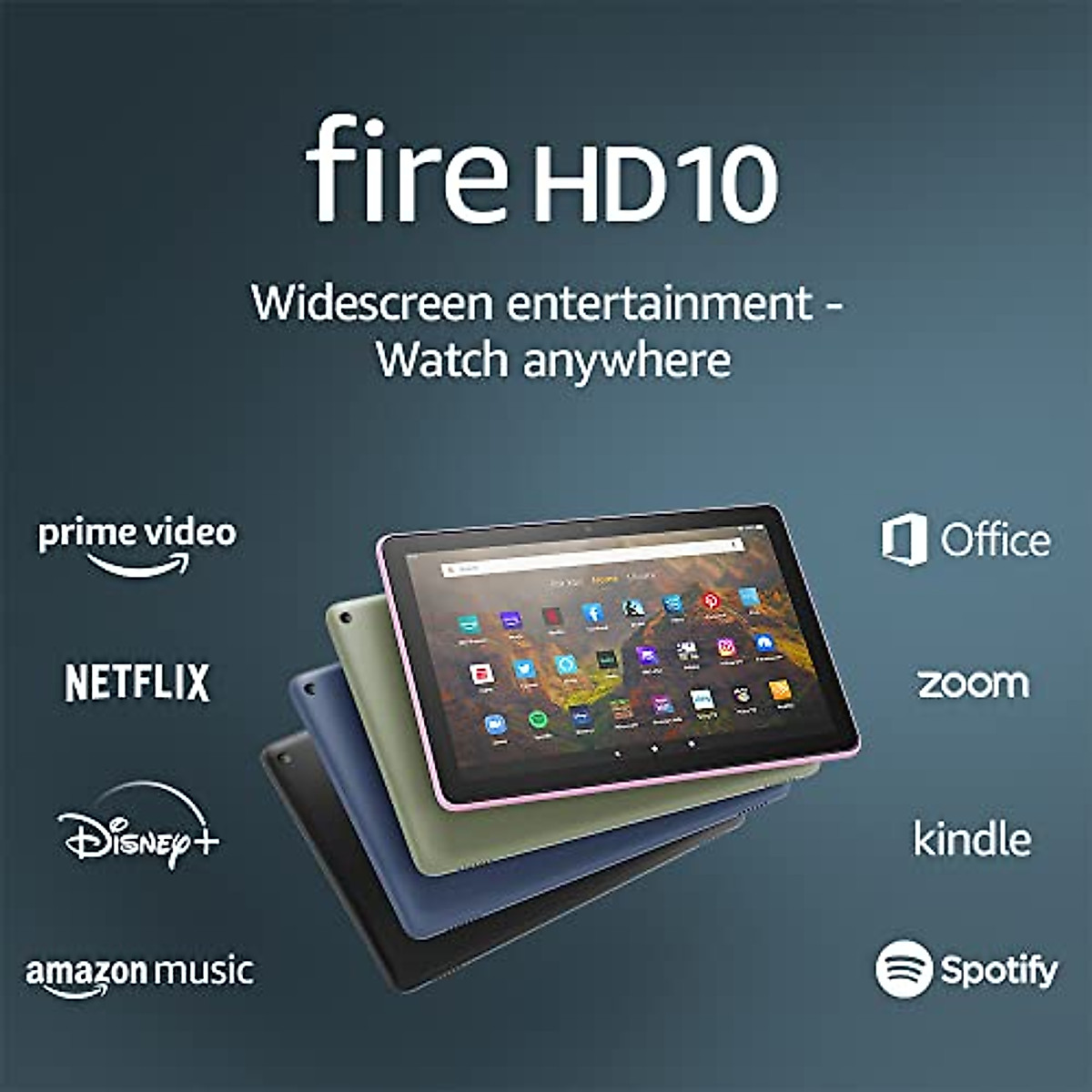 Amazon Fire HD 10 tablet, 10.1", 1080p Full HD, 32 GB, latest model (2021 release), Olive