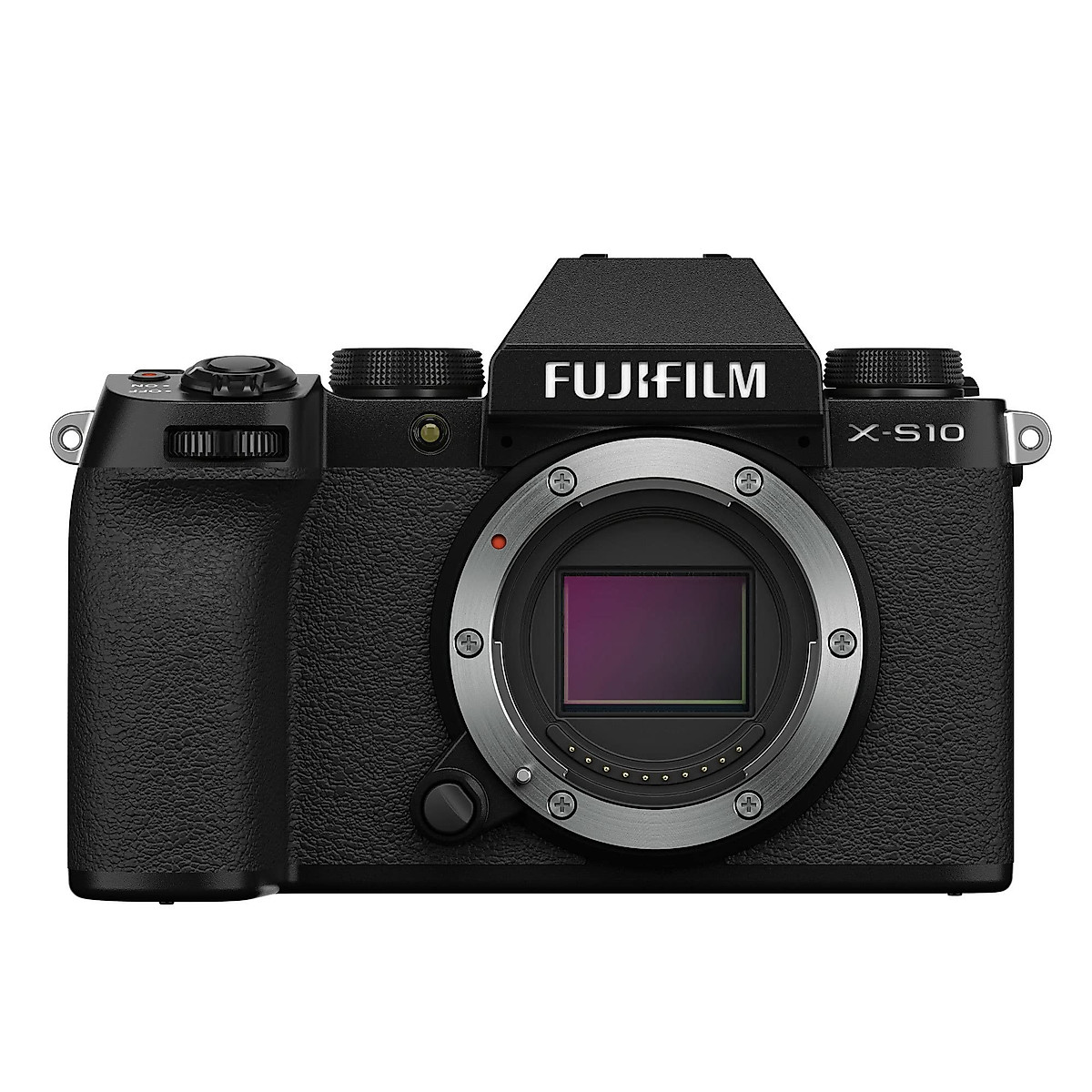 Fujifilm X-S10 Camera (Body) Bundle with Rechargeable Battery and Dual Charger, DSLR Accessory Kit, Software Suite, and 64GB Memory Card (5 Items)
