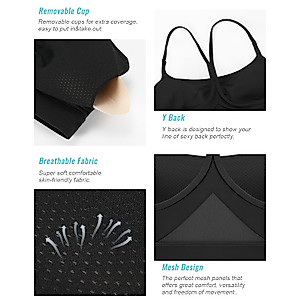 RUNNING GIRL Sports Bras for Women,Y-Back Workout Bras Padded Supportive Black Sports Bra Plue Size(WX2915Black,L)