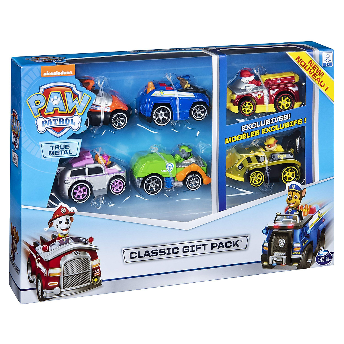 Paw Patrol, True Metal Classic Gift Pack of 6 Collectible Die-Cast Vehicles, 1:55 Scale