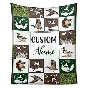 Personalized Mallard Duck Baby Blanket, Custom Name Duck Blanket for Kids, Adults, Baby Name Blanket, Baby Boy Blanket,, Super Soft Plush Throw Blanket for Baby for Kids 30x40, 30X40in