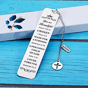Christian Bookmark Gifts for Women Inspirational Religious Baptism Gifts for Friends Girls Daughter Book Lovers Birthday Christmas Bible Verse Gift for Sister Church Bulk Gifts Stocking Stuffers