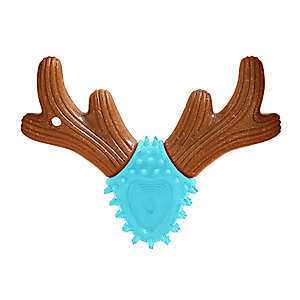 Ankexin Dog Chew Toy for Aggressive Chewer Antlers Shape Dogs Dental Chewing Toy Puppy Teething Bone Toy Toothbrush Pet Supply