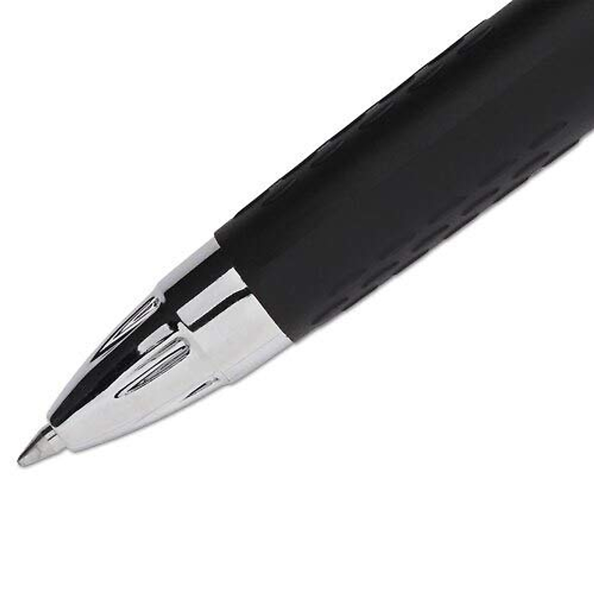 uni-Ball Signo Gel 207 Retractable Gel Pens, Medium Point, 0.7 mm, Clear Barrels, Black Ink, Pack of 12, Packing may Vary.