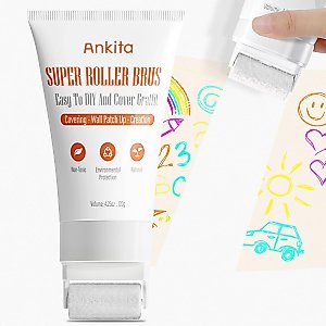 White Wall Paint, White Paint for Wall, Water Based White Touch Up Paint for Walls, Ceiling, Low Odor Small Roller Brush Wall Repair, DIY Wall Small Roller Paint (1 Pcs, 120g, White)