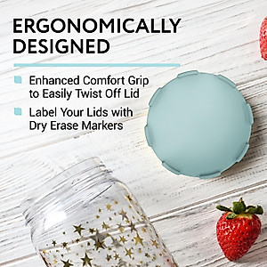 IMPRESA [6 Pack] Wide Mouth Mason Jar Lids - Reusable, Stackable Plastic Lids Wide Mouth - Durable Nesting Wide Mouth Canning Lids in 3 Colors - Airtight Storage Plastic Lids for Mason Jars Wide