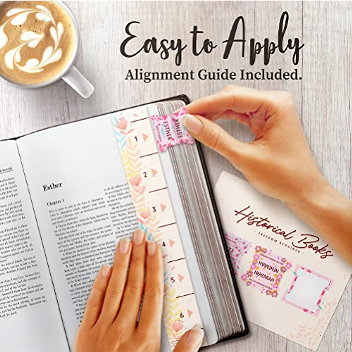 Bible Tabs Soft Pastel - Soul Nourishing Book Summaries - 66 Peel-and-Stick SilkTouch Laminated Bible Tabs Large Print | Bible Tabs for Women, Bible Tabs for Study Bible, Bible Book Tabs