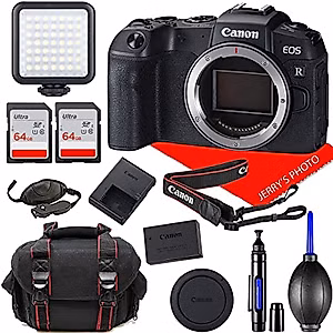 EOS RP Mirrorless Digital Camera (Body Only) with LED Light and 128Gb Additional Memory & More