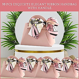 FAVORNESS Leather Purse Favor Bags for Wedding Decor, Birthday Parties, Bridesmaid Gift Bags - Party Bags for Holidays and Parties (10 pcs) (Pink)