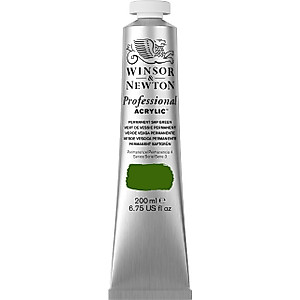 Winsor & Newton Professional Acrylic Paint, 200ml (6.75-oz) Tube, Permanent Sap Green
