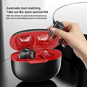 Estink Wireless Bluetooth Earphones,Waterproof Noise-Reducing Music Earphones,Sports Earbuds,Bluetooth 5.0 Technology,Large-Capacity Charging Bay,for iPhone,for Xiaomi(Black)