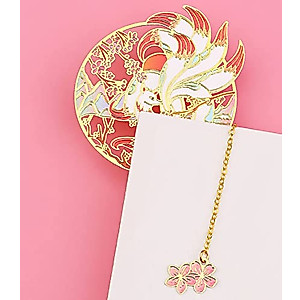 BLBMH Metal Bookmarks Kitsune Bookmark Pretty Fox Book Marker Cool Reading Book Mothers Day Gifts for Readers Girls Women Best Friend -K10