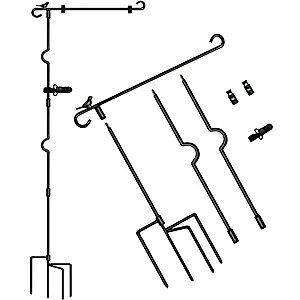 Garden Flag Holder Stand, 50"H Garden Flag Pole for Outside Lawn, Solid Anti-rust Yard Flag Holder with Clip and Stoppers, Heavy Duty Flag Stand Fit 12x18 American Fall Small Garden Flags (1 Pack)