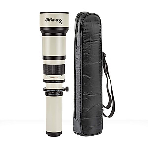 Ultimaxx 650-1300mm (w/ 2X Converter 1300-2600mm) Telephoto Zoom Lens Kit for EOS Rebel T3, T3i, T4i, T5, T5i, T6, T7 T6i, T6s, T7i, T8i, SL1, SL2, SL3, EOS 60D, 70D, 77D, 80D, 90D, 5D III, 5D IV, 6D