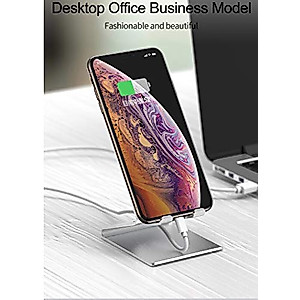 khosh ONE Cell Phone Stand Metal Cell Phone Stand and Holder, Great for Office Desk and Night Stand -Black- Silver (Black)