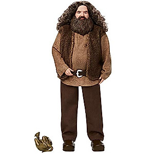 Mattel Harry Potter Rubeus Hagrid Collectible Doll, Approx. 12-inch Wearing Belted Shirt and Vest. with Dragon Accessory, Gift for 6 Year Olds and Up