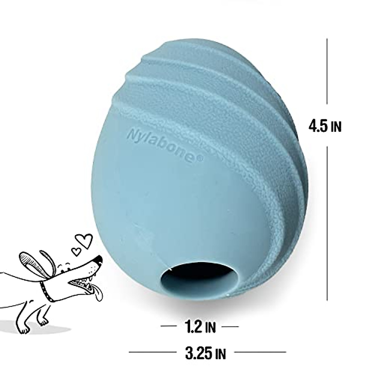 Nylabone Eggi Interactive Fillable Dog Chew Toy - Lightweight Bouncy Floatable Dog Treat Toy for Creative Play & Dog Exercise, Blue, Large/Giant - Up to 50 lbs. (1 Count)