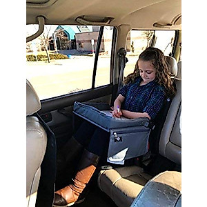 Kid’s Car Seat Travel Tray – Dry Erase Lap Table with Markers and Mesh Pockets – Keep Children and Babies Occupied – by K4 Dynamics