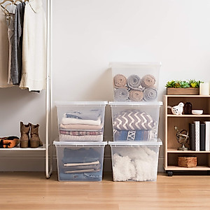 IRIS 58 Quart Clear Storage Box, 6 Pack