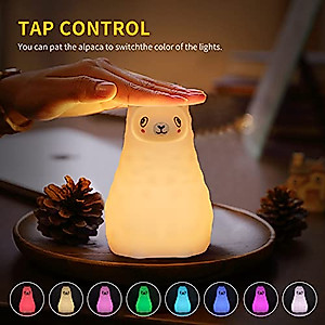 Alpaca Night Light for Kids Desk Lamp, LED Toddler Light Up Bed Room Bedside Dimmable Nursery Night Lamp for Breastfeeding, Rechargeable Baby Light Soft Eye Caring for Teen Girl Boy Baby Shower Gifts