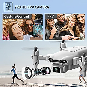 4DV9 Mini Drone for Kids with 720P HD Camera FPV Live Video RC Quadcopter Helicopter for Adults beginners Toys Gifts,Altitude Hold, Waypoints Functions,One Key Start,3D Flips,3 Batteries,Gray