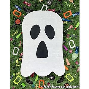 Ghost Halloween Piñata with stick - 17”x10"x 5" Perfect for Halloween Party Decorations, Photo Prop, October Birthday, Funny and Spooky Anniversary - Fits candy/favors: by Get a piñata