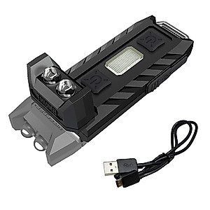 Nitecore Thumb 85 Lumens USB Rechargeable White & Red LED Keychain Light - Tiltable Work Light with Clip and a LumenTac USB Charging Cable