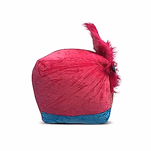 Idea Nuova Trolls Poppy 3D Bean Bag Square Pouf Ottoman, Decorative Seating for Kids, 13"x 13"x13"