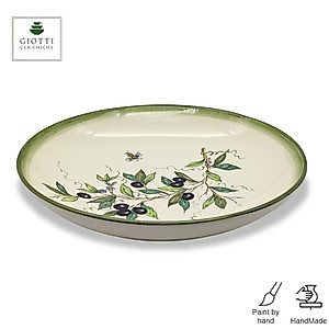 X Large Ceramic Bowl for Kitchen - Italian dinnerware pasta bowl - Platter serving tray - Hand painted Tuscan pottery bowls - Made in Italy plates set - Ceramics salad tuscan soul pottery