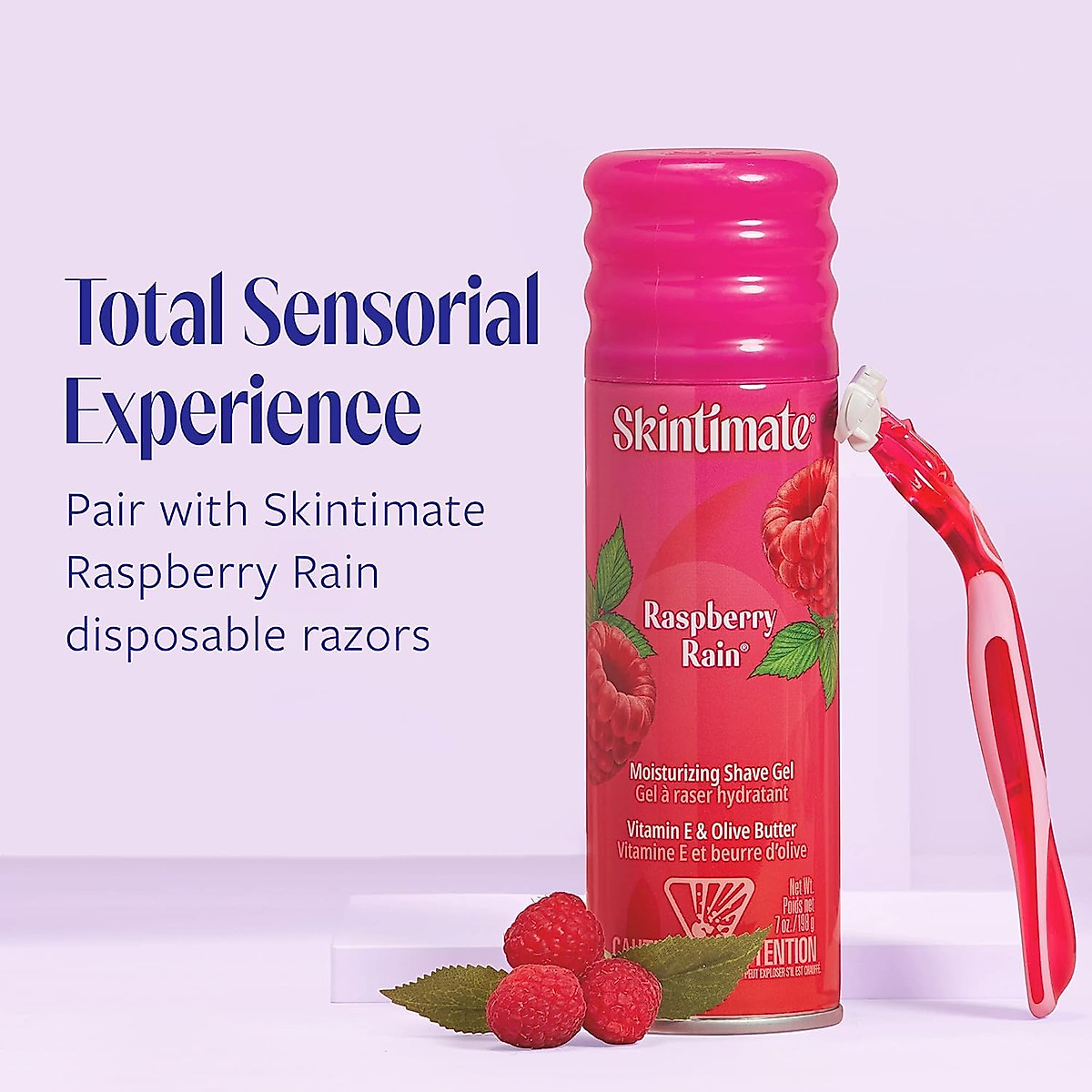 Skintimate Shave Gel Moisturizing Raspberry 7 Ounce (207ml) (2 Pack)