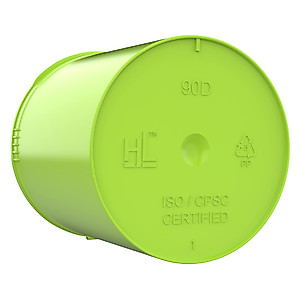 90 Dram CR Plastic Packaging Pop Top Containers - Child Resistant Travel Holder Vial Bottles - 60 qty (Lime Green)