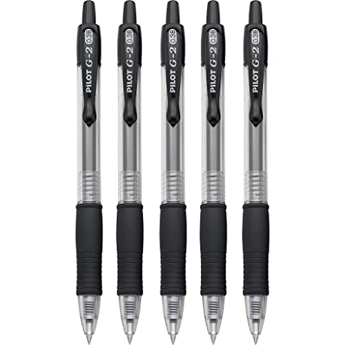 Pilot, G2 Premium Gel Roller Pens, Ultra Fine Point 0.38 mm, Pack of 5, Black