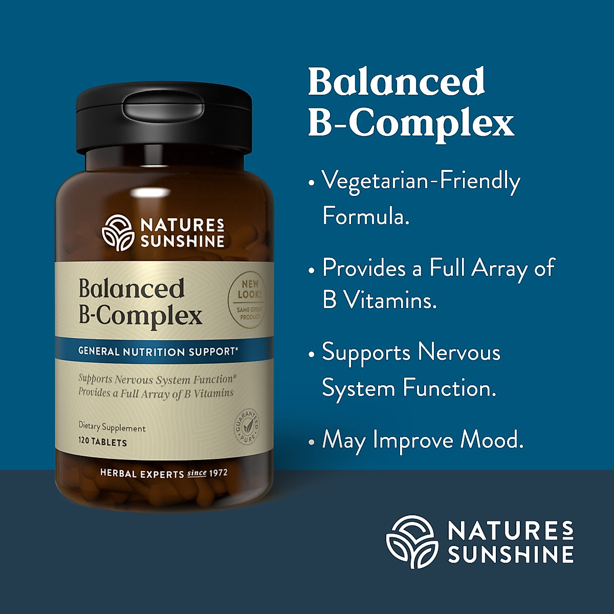 Nature's Sunshine Balanced B Complex, 120 Tablets | B Complex Vitamins to Support Digestion and Nervous System Health with Vegetarian Formula